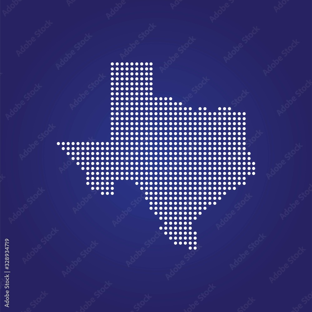 Texas dotted map design vector, Texas map in halftone, Vector ...