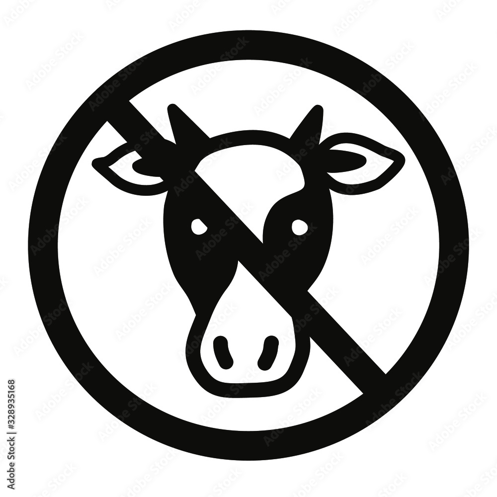 Vegan. Do not eat meat vector black on white Stock Vector | Adobe Stock