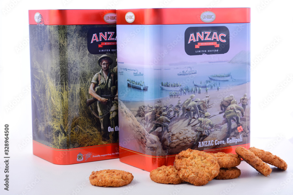 Unibic ANZAC Day Limited Edition Anzac biscuits, biscuit tin with On ...
