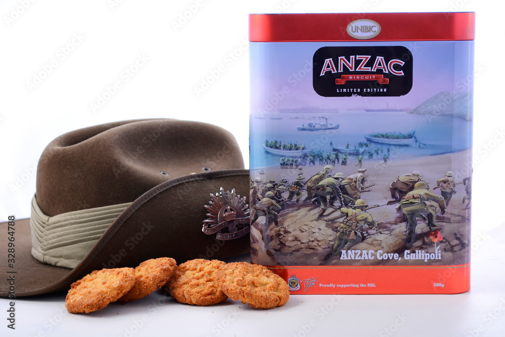 Unibic ANZAC Day Limited Edition Anzac biscuits, biscuit tin with ANZAC ...