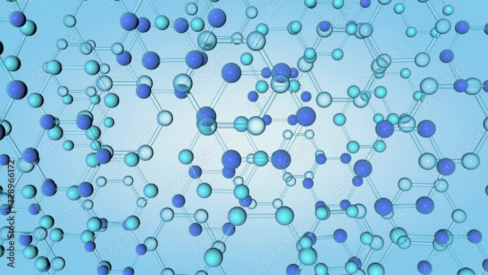 Vidéo Stock Group of hexagonal shaped molecules formed of transparent ...