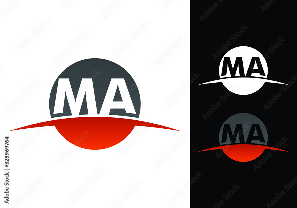 M A MA Initial Letter Logo design vector template, Graphic Alphabet ...