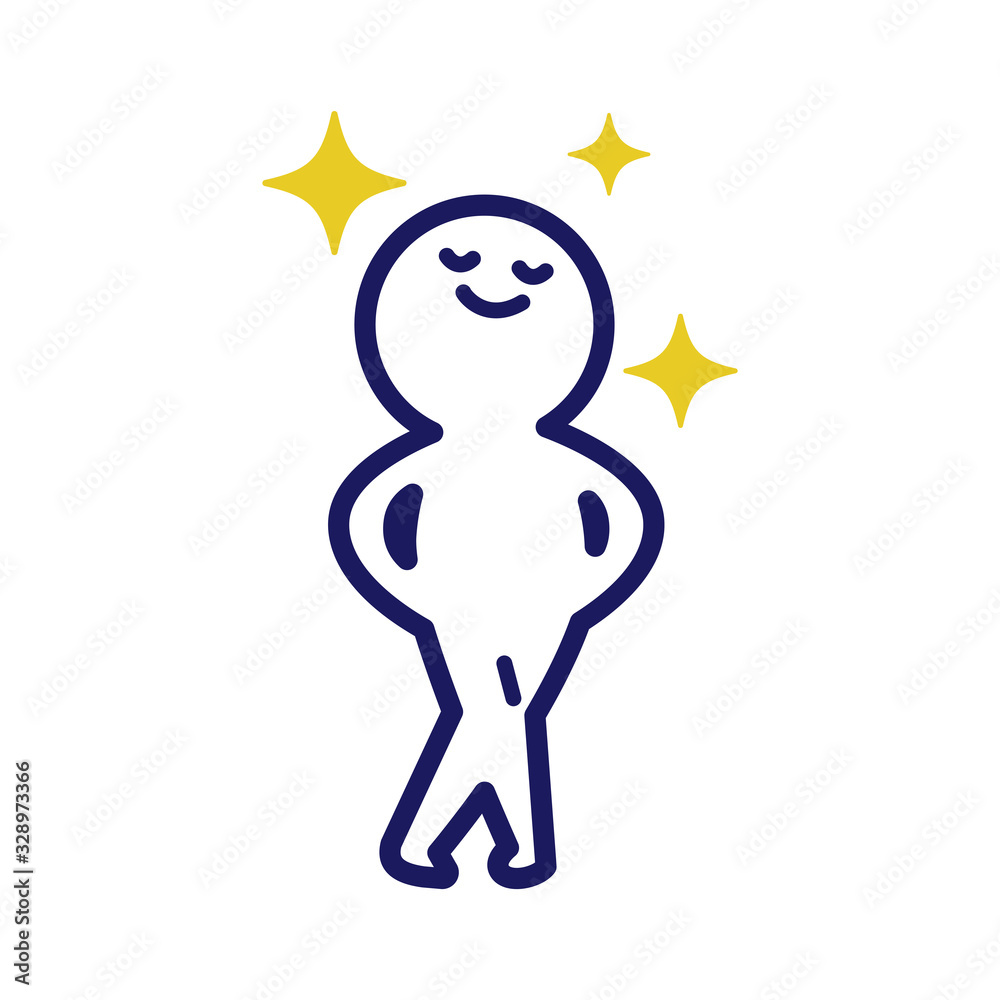 Illustration of a deformed simple human with both hands on hips and ...