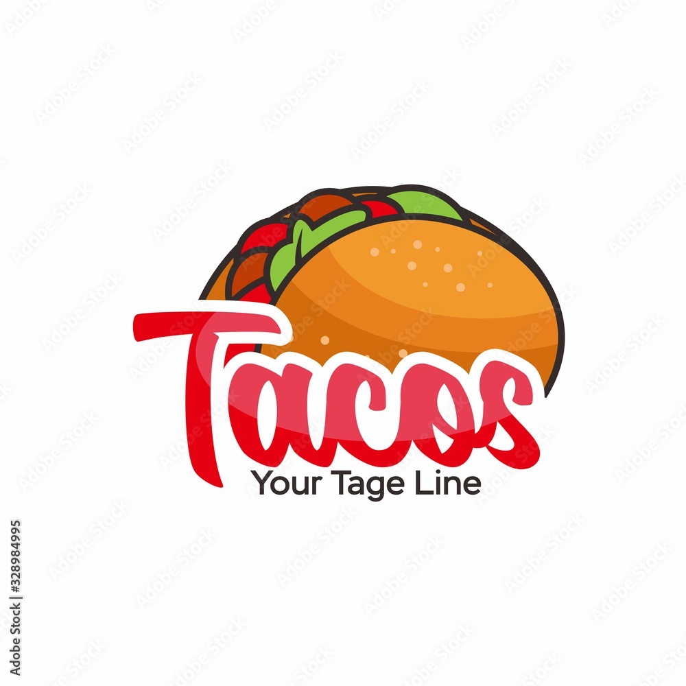 Taco logo, Mexican fast food snack vector spicy taco, icon, simple ...
