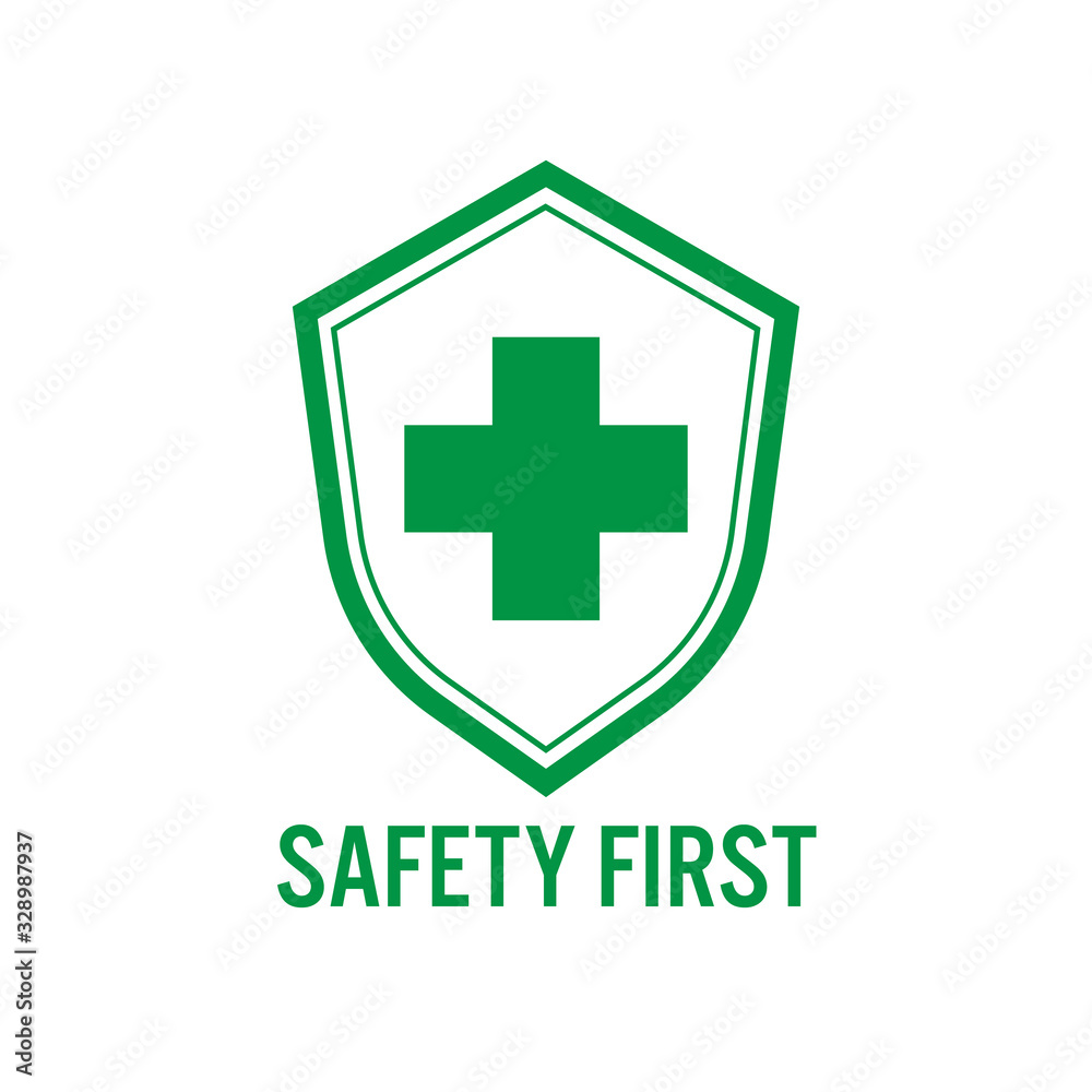 Shield Vector Icon for safety first concept Stock Vector | Adobe Stock