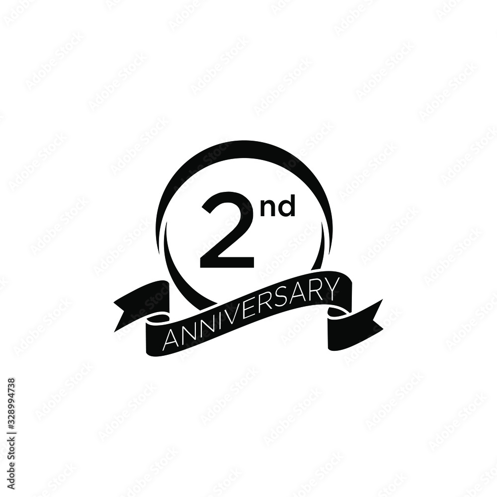 2nd black logo with ribbon design number icon Stock Vector | Adobe Stock