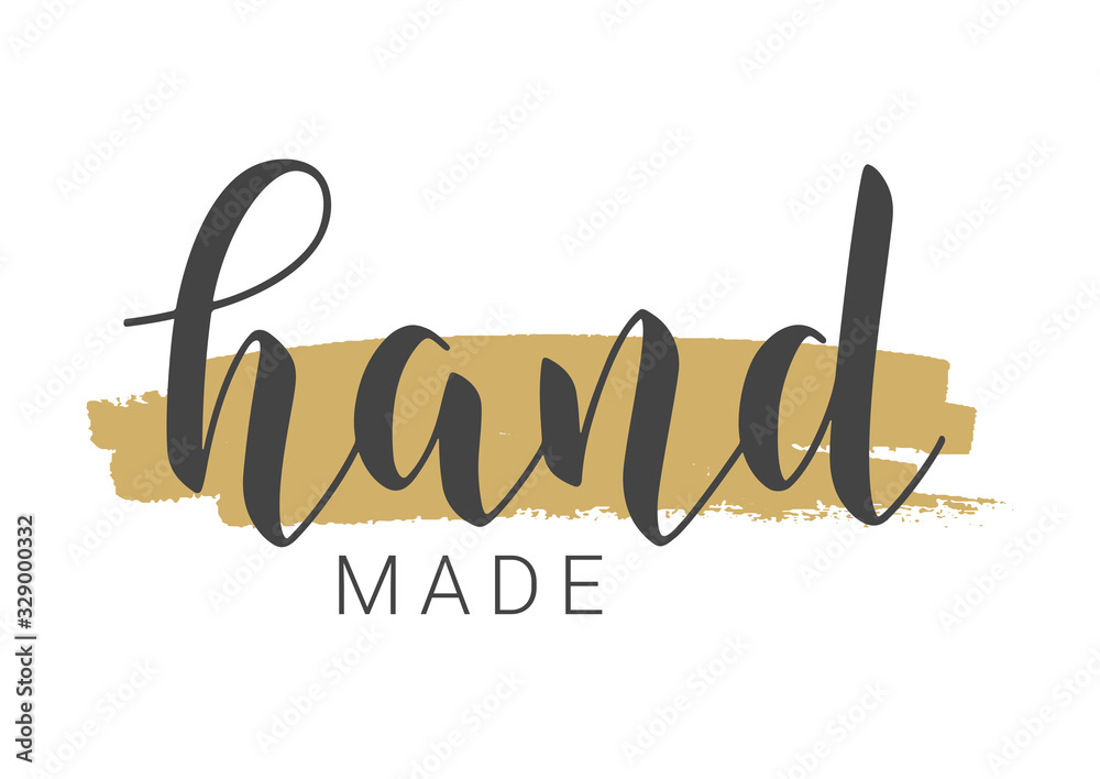 Vector Illustration. Handwritten Lettering of Handmade. Template for ...