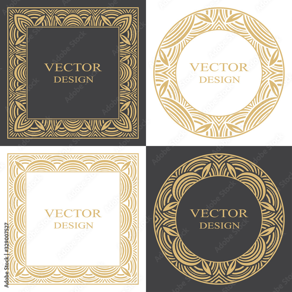 A set of circular frames with space for text. Stock Vector | Adobe Stock