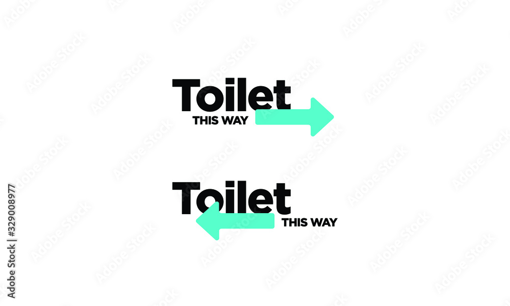 Washroom Toilet Direction Sign Board Stock Vector | Adobe Stock