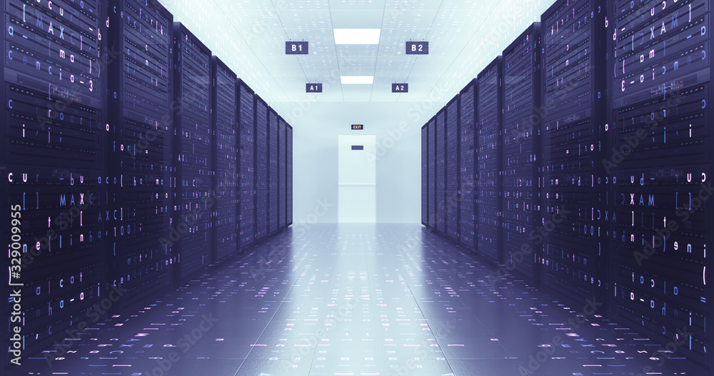 Server Racks In a Modern Data Center. Computer Racks All Around ...