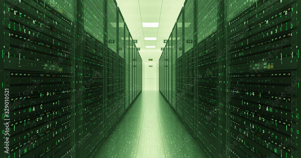 Server Racks In a Modern Data Center. Computer Racks All Around ...