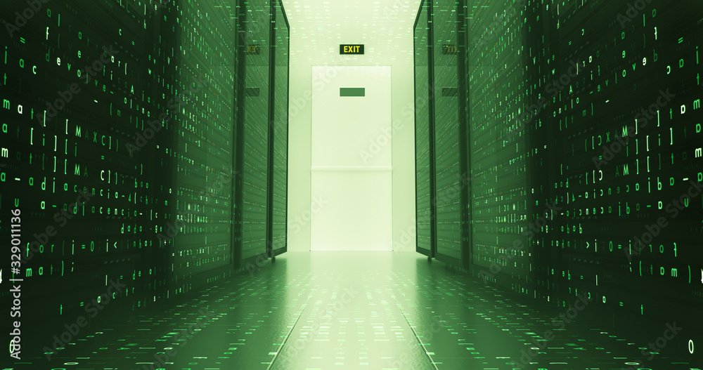 Server Racks In a Modern Data Center. Computer Racks All Around ...