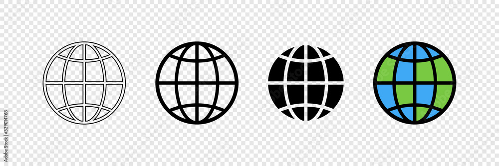 Earth globes in web design. Earth globe in modern simple flat design ...