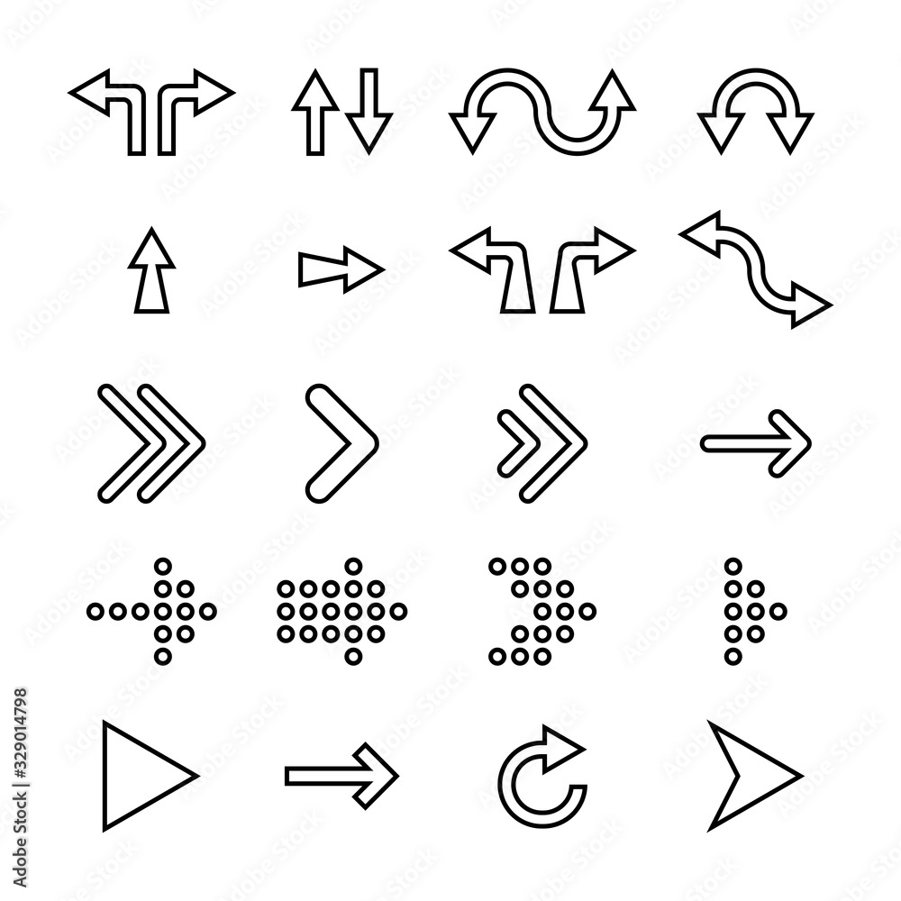 Arrows icons collection. Arrow icons, isolated on white background ...
