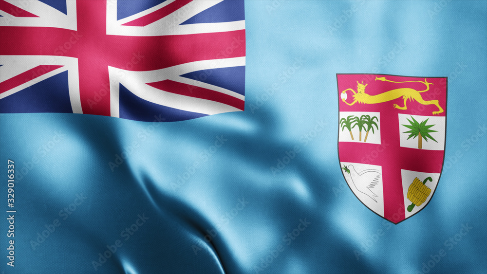 3d Rendered Realistic fabric Shiny Silky waving flag of Fiji 8K ...