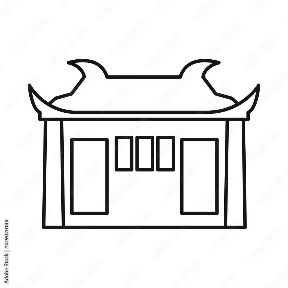 Vector illustration of temple and hanoi icon. Collection of temple and ...