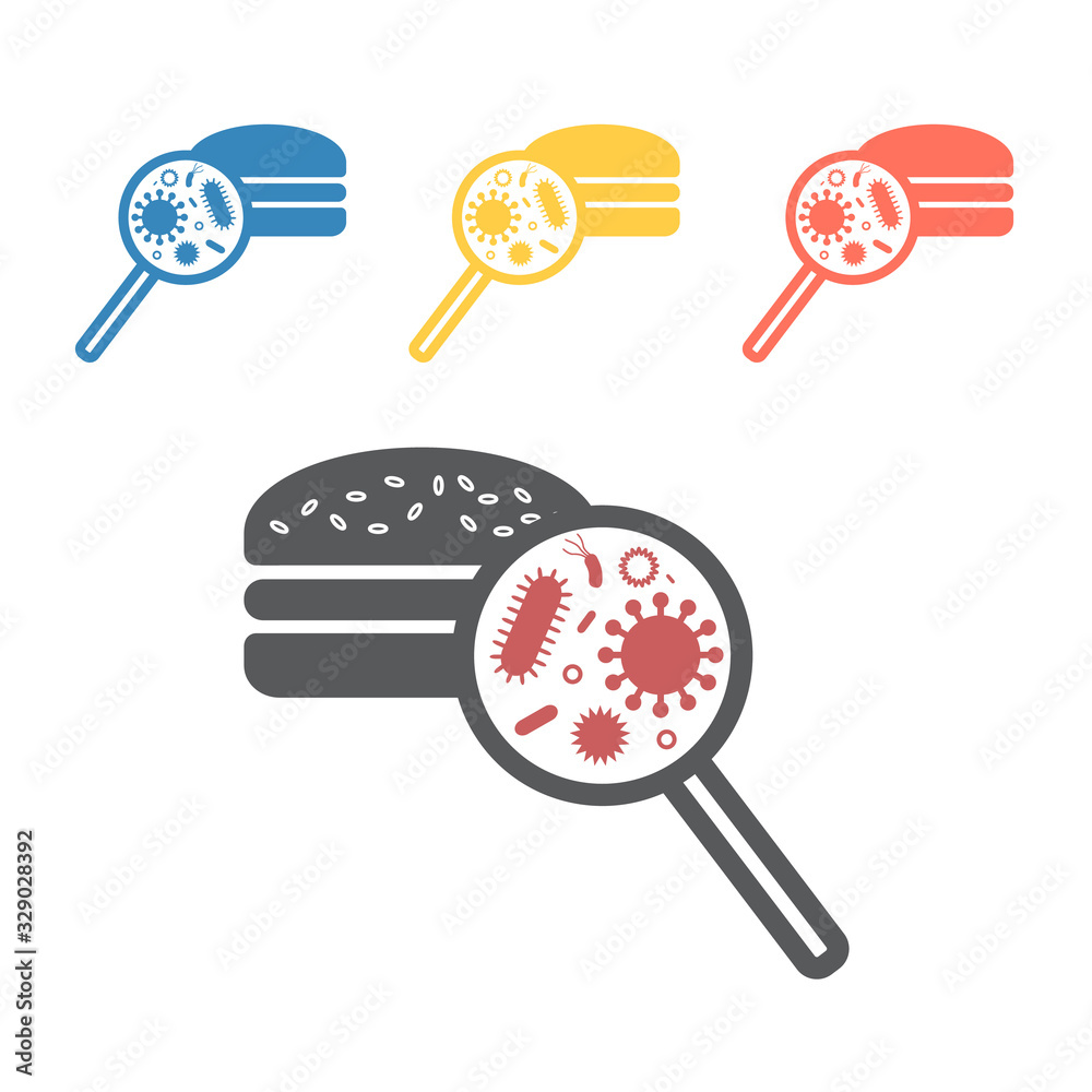 Food microbes icons. Vector signs for web graphics Stock Vector | Adobe ...
