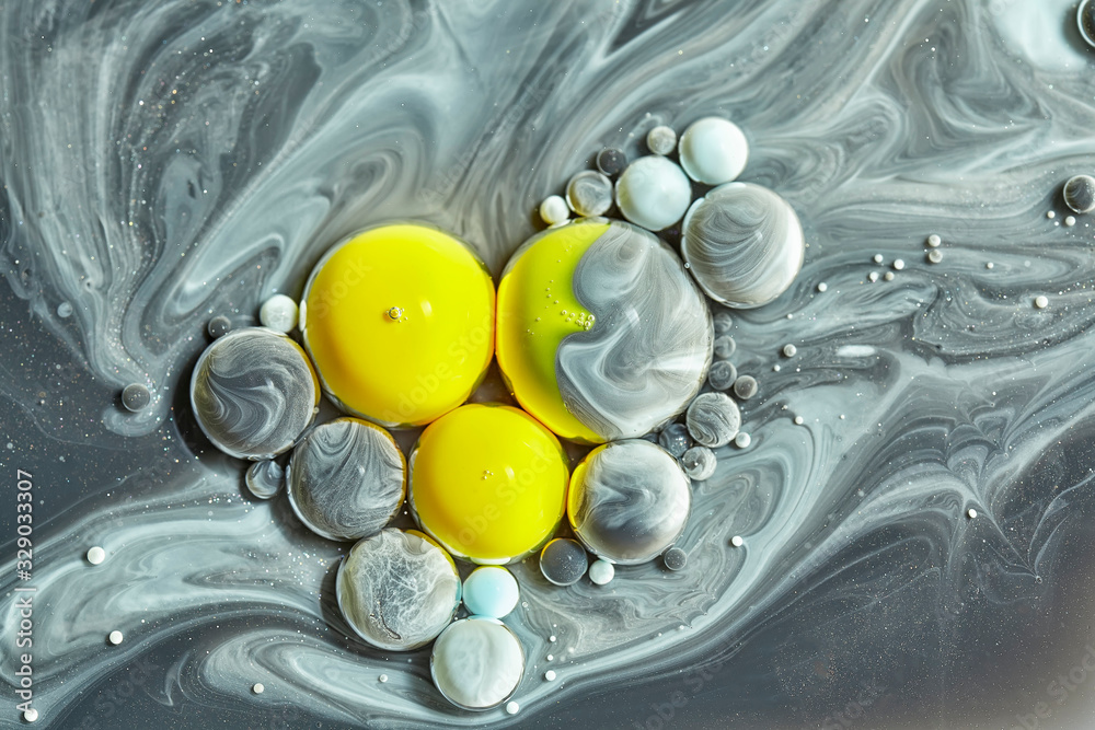 Colourful acrylic bubbles.Abstract ink design template mixed texture ...