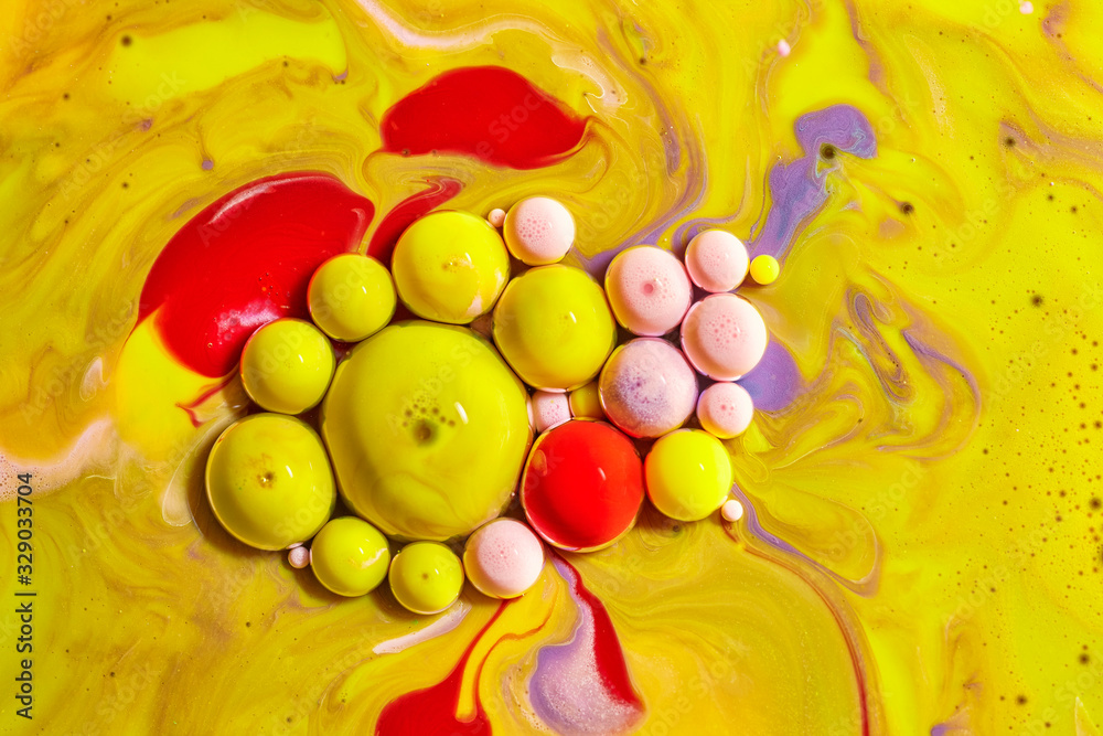 Colourful acrylic bubbles.Abstract ink design template mixed texture ...