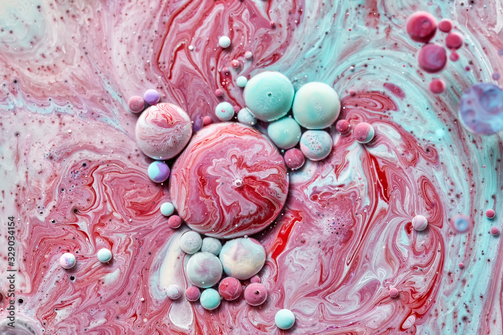 Colourful acrylic bubbles.Abstract ink design template mixed texture ...