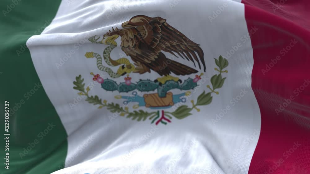 Vidéo Stock 4k Mexico National flag slow loop seamless waving with ...