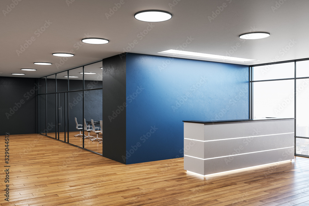 Modern office hall with reception desk Stock Photo | Adobe Stock