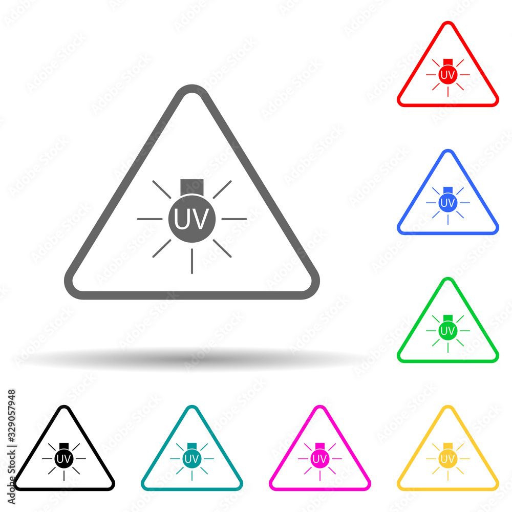 sign dangerous UV multi color style icon. Simple glyph, flat vector of ...