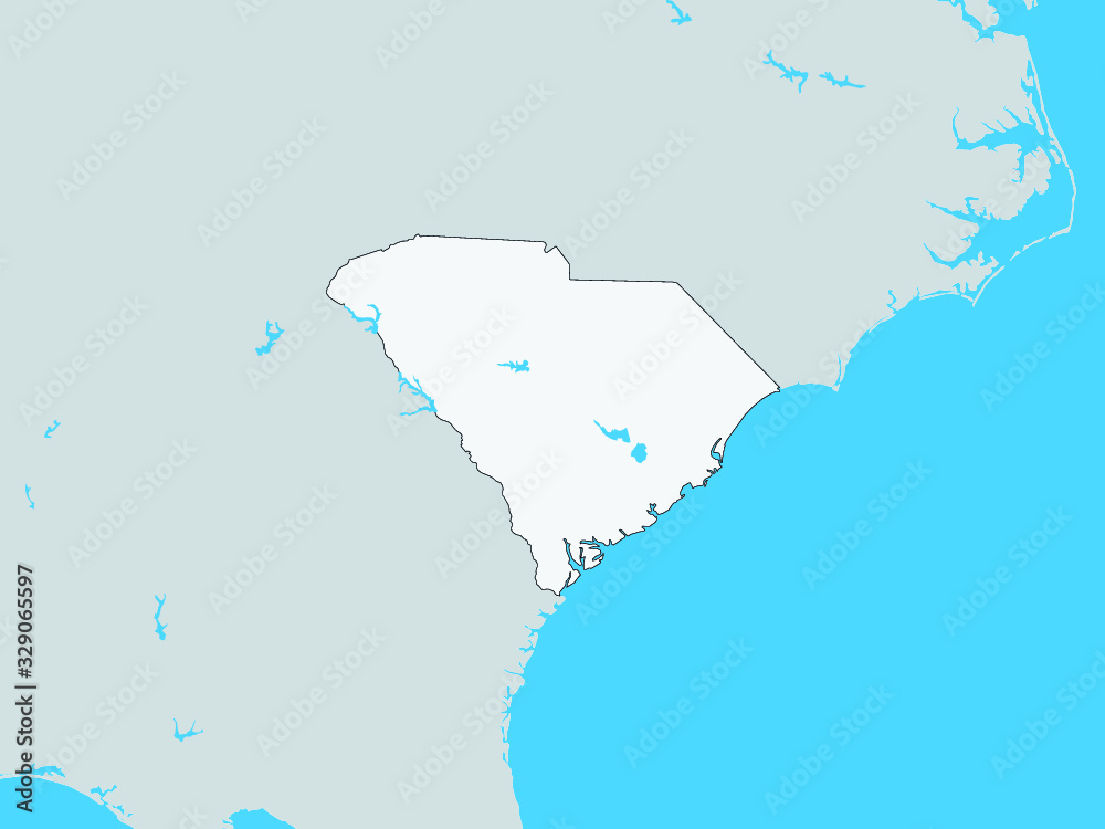 Vector illustration of the Detailed Political Map of the US Federal ...