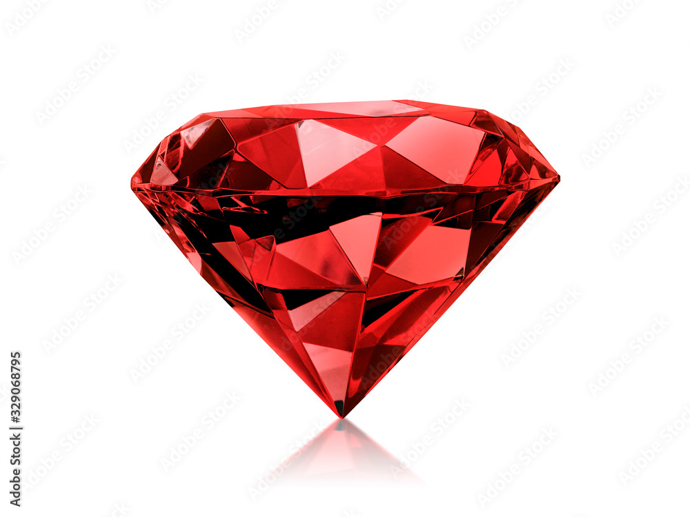 Dazzling diamond red gemstones on white background Stock Photo | Adobe ...