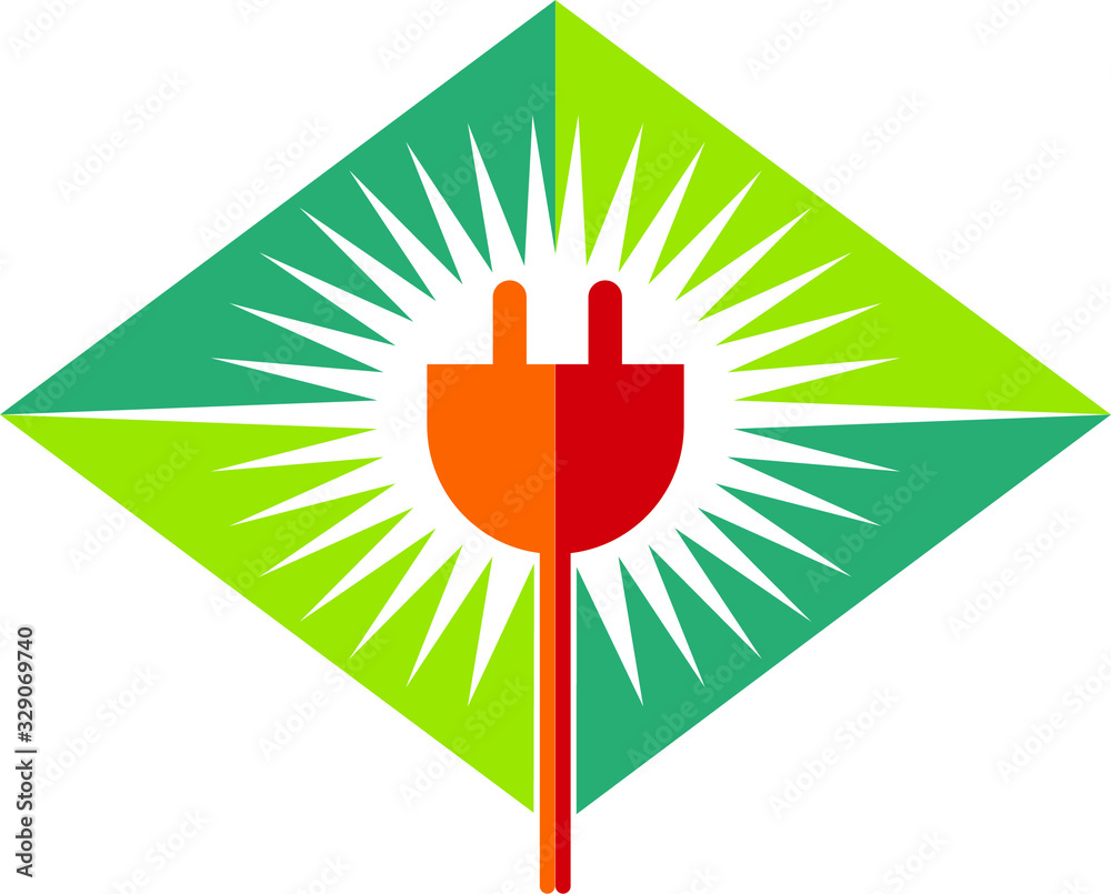 power plug logo Stock Vector | Adobe Stock