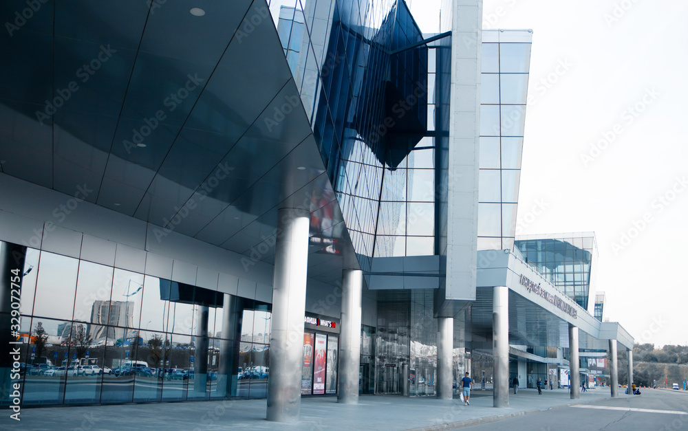 Russia, Moscow - September 8, 2019: Crocus city Hall. Beautiful view of ...