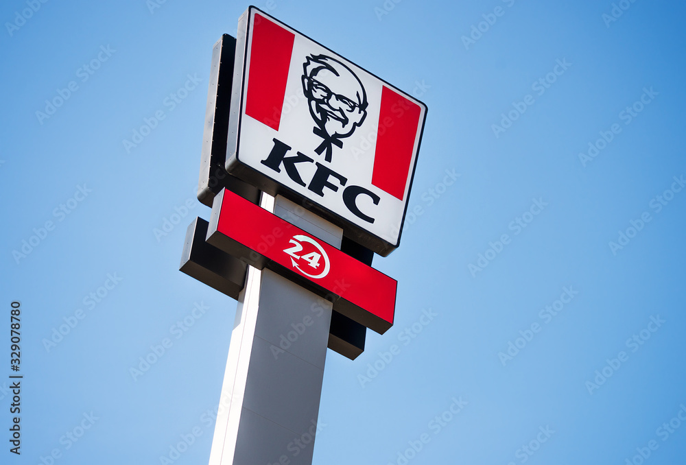 KFC fast food restaurant 24h street stelae Stock Photo | Adobe Stock