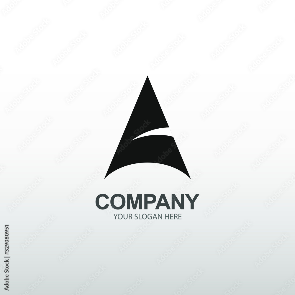 logo letter with triangle shape. template modern.isolated white ...