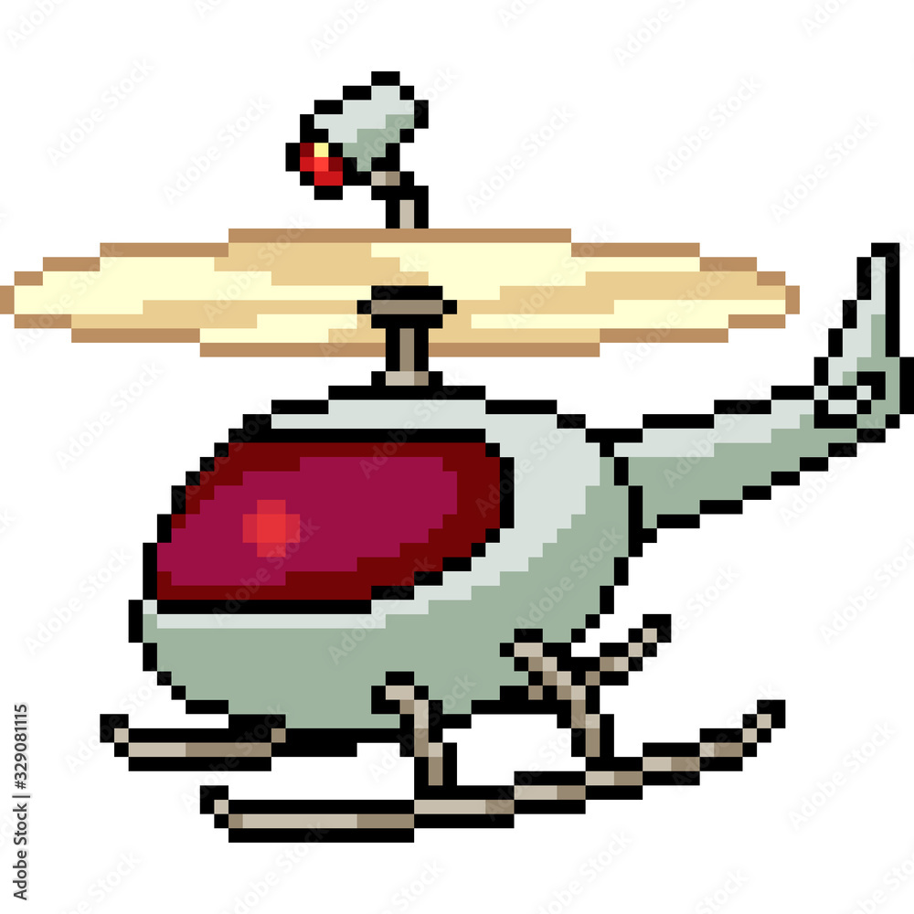vector pixel art isolated helicopter drone Stock Vector | Adobe Stock