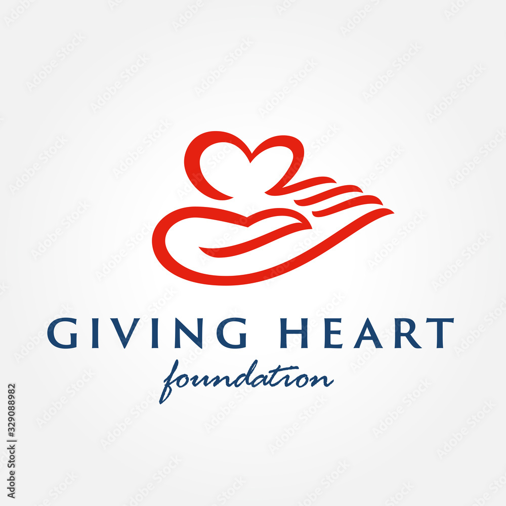 Heart in hand symbol, sign, icon, logo template Stock Vector | Adobe Stock