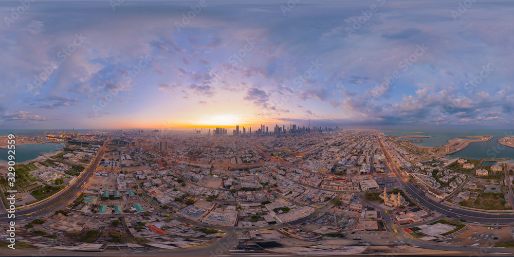 360 panorama by 180 degrees angle seamless panorama of aerial view of ...
