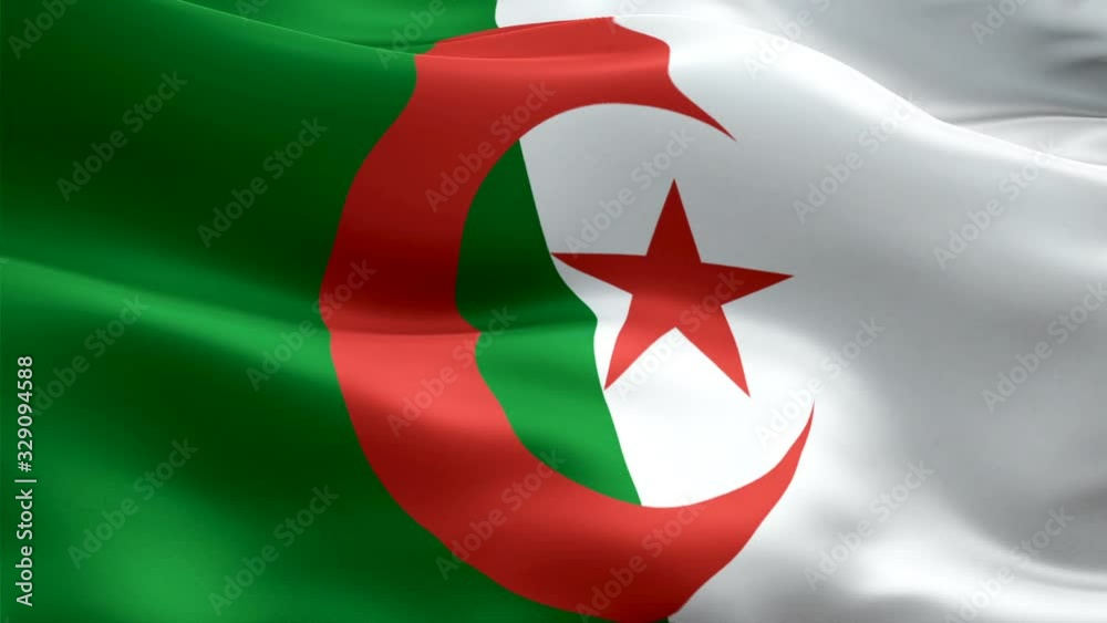 Algeria waving flag. National 3d Algerian flag waving. Sign of Algeria ...