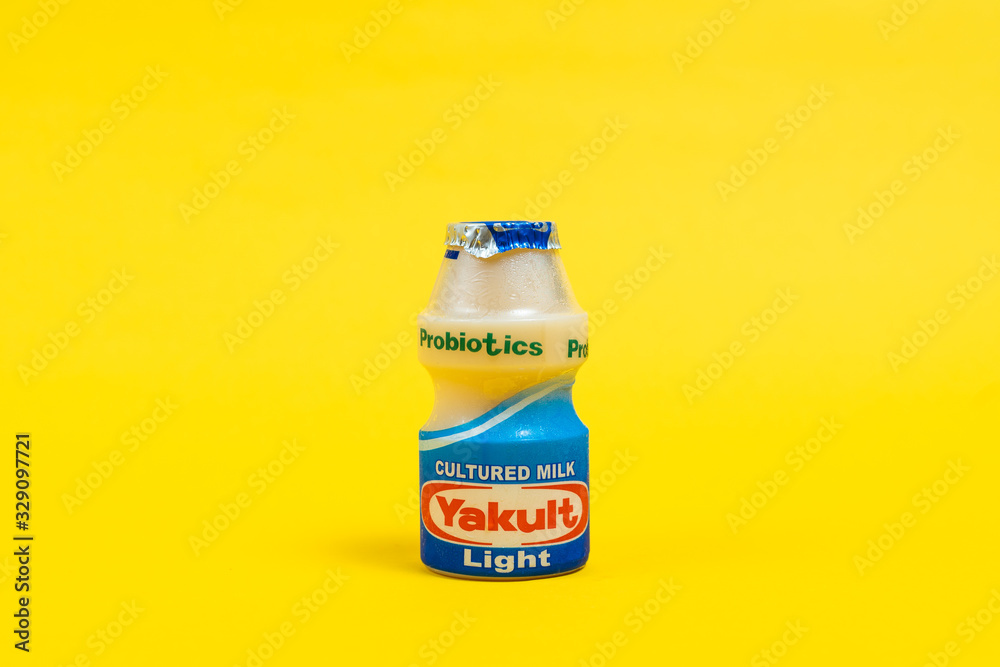 Makati city of Manila, Philippines. Mar 09 2020: Yakult and Yakult Light fermented milk drink ...