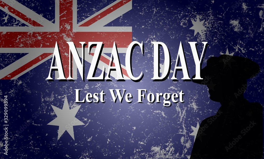 anzac day lest we forget vector illustration Stock Photo | Adobe Stock