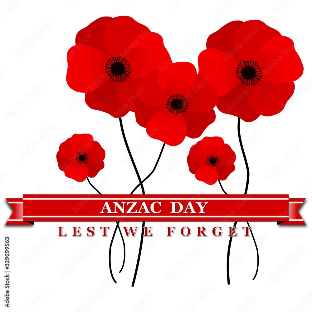 anzac day lest we forget vector illustration Stock Vector | Adobe Stock