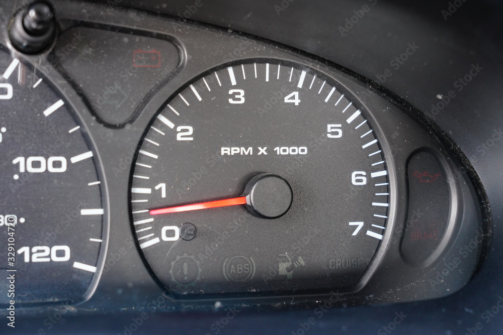 Fuel gauge, vehicle engine temperature, Miles Per Hour Speed indicator ...