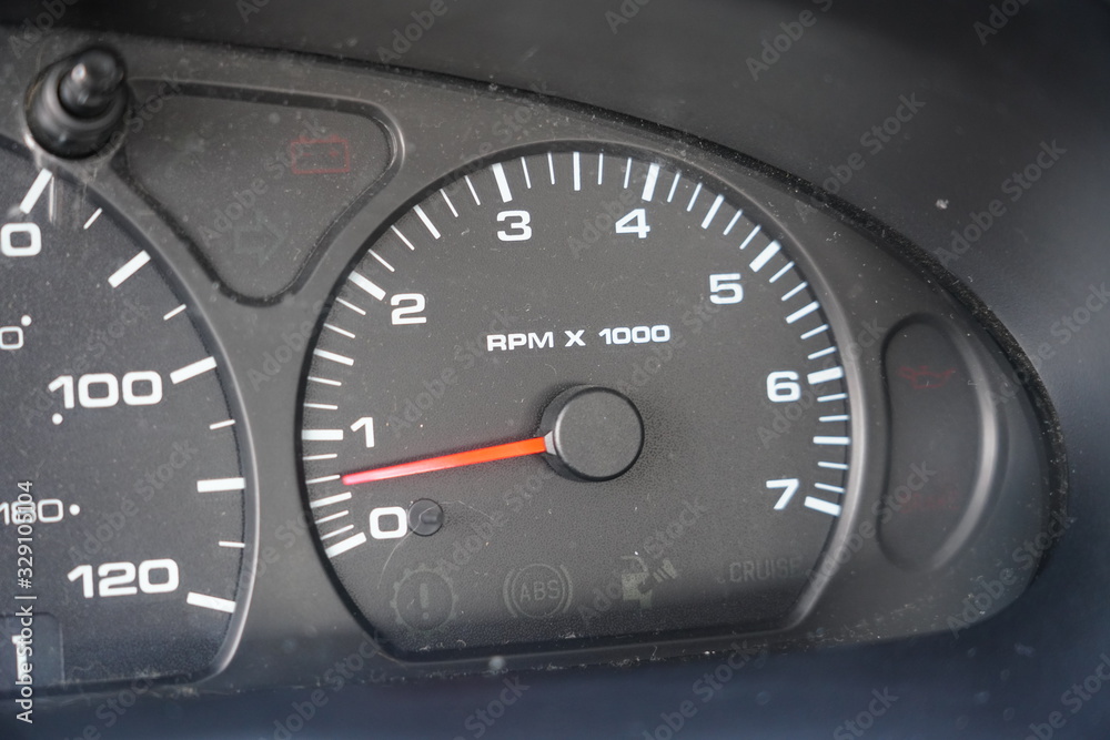 Fuel gauge, vehicle engine temperature, Miles Per Hour Speed indicator ...