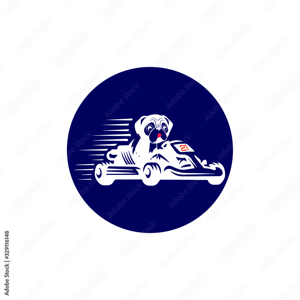 Cute dog racing car design - VECTOR Stock Vector | Adobe Stock
