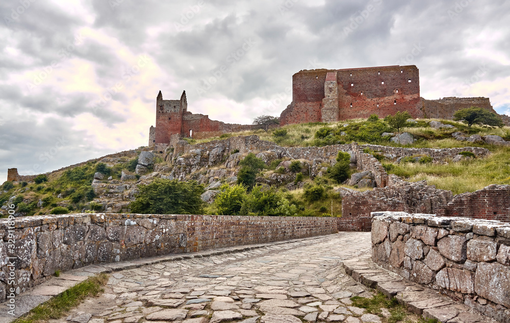 The bridge leading to Hammershus castle is Denmark's most well ...