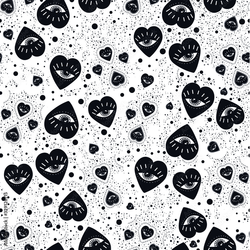 Hand draw seamless pattern of the All-seeing eye. Can be used for ...