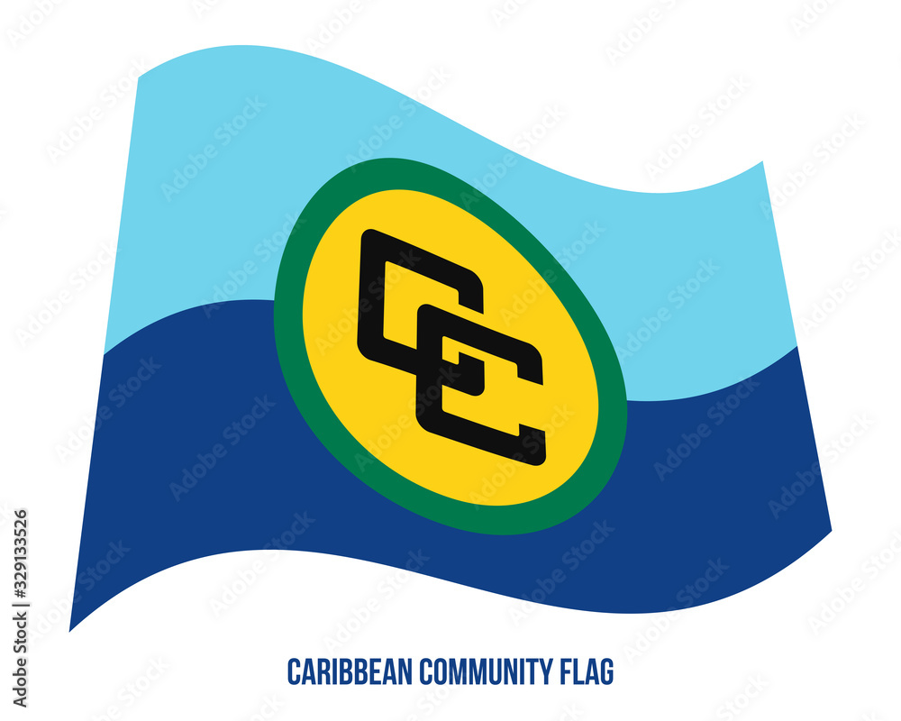 Caribbean Community Flag Waving Vector Illustration on White Background ...