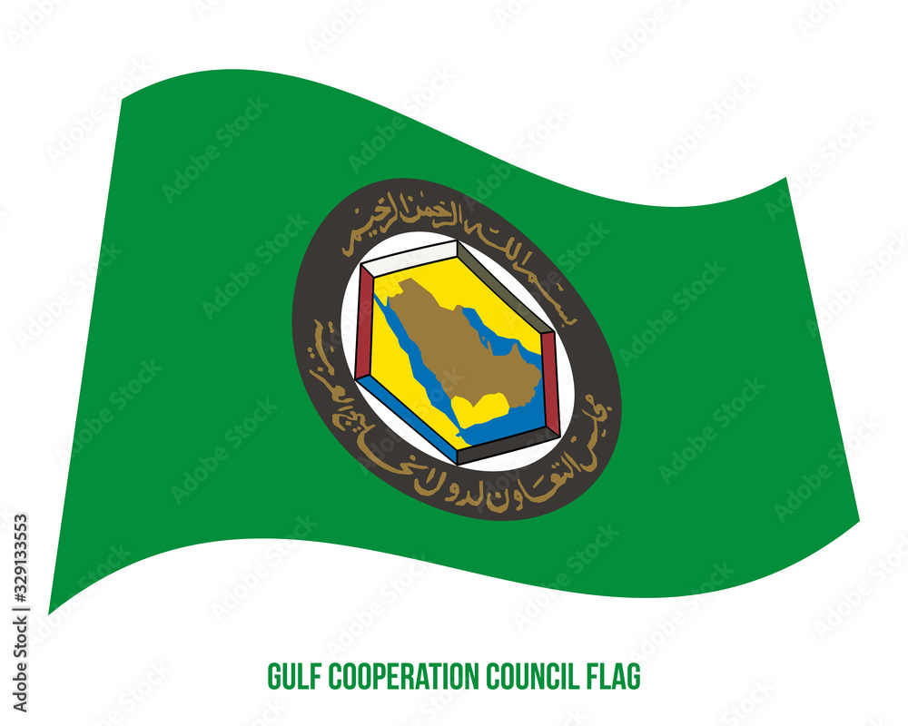 Cooperation Council for the Arab States of the Gulf Flag Waving Vector ...