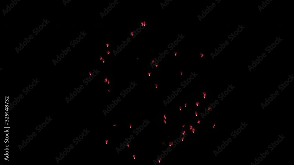 Video Stock 4K Realistic animation red firework Colorful. Holiday ...