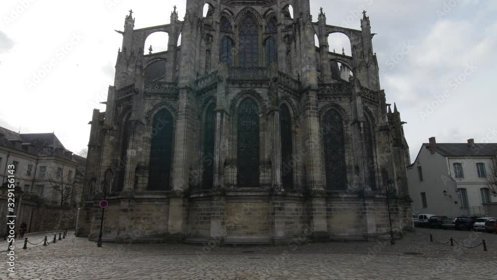 rear back view of Saint Gatien Cathedral Tours France 6.3.2020 The ...