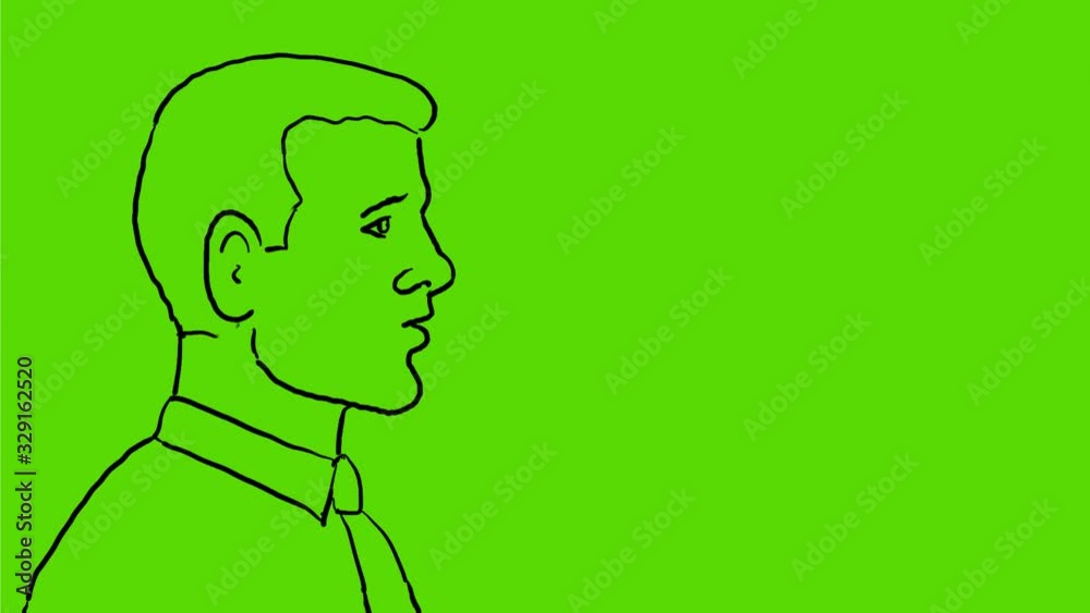 2d Animation motion graphics drawing of a Caucasian man coughing or ...